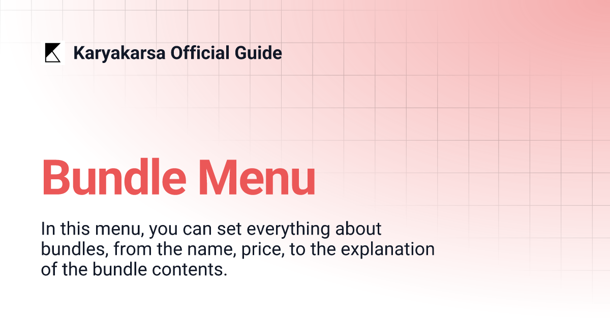 Bundle Menu | Karyakarsa Official Guide