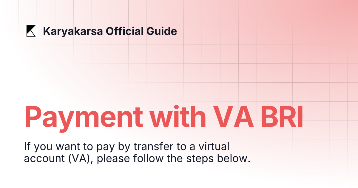 Payment with VA BRI | English | Karyakarsa Official Guide