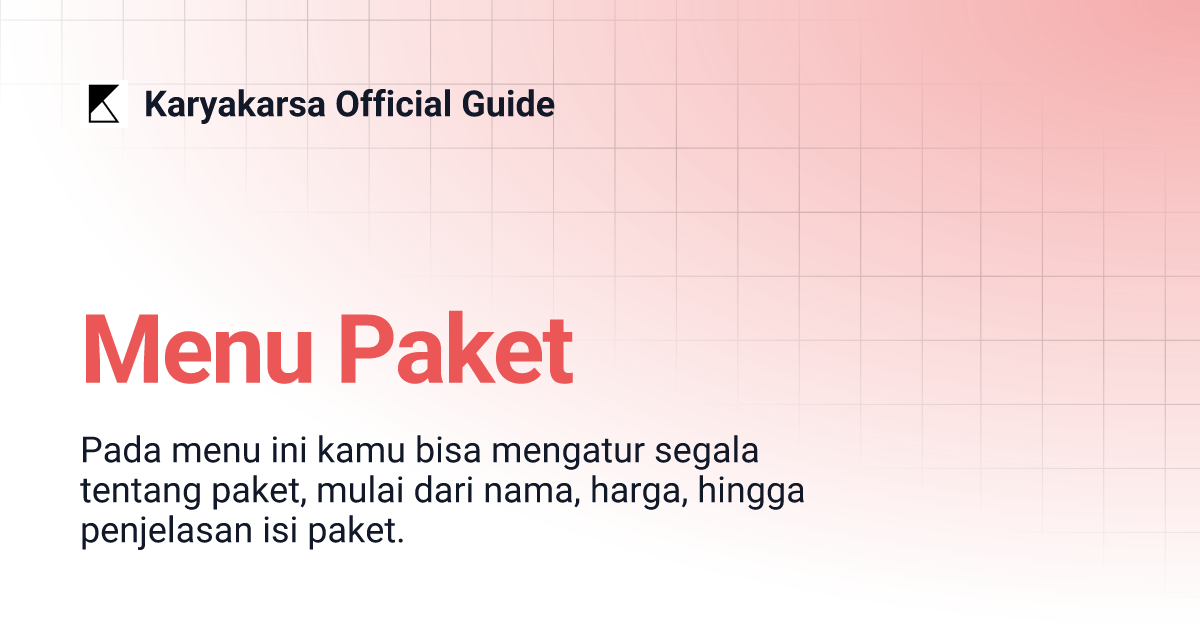 Menu Paket | Karyakarsa Official Guide